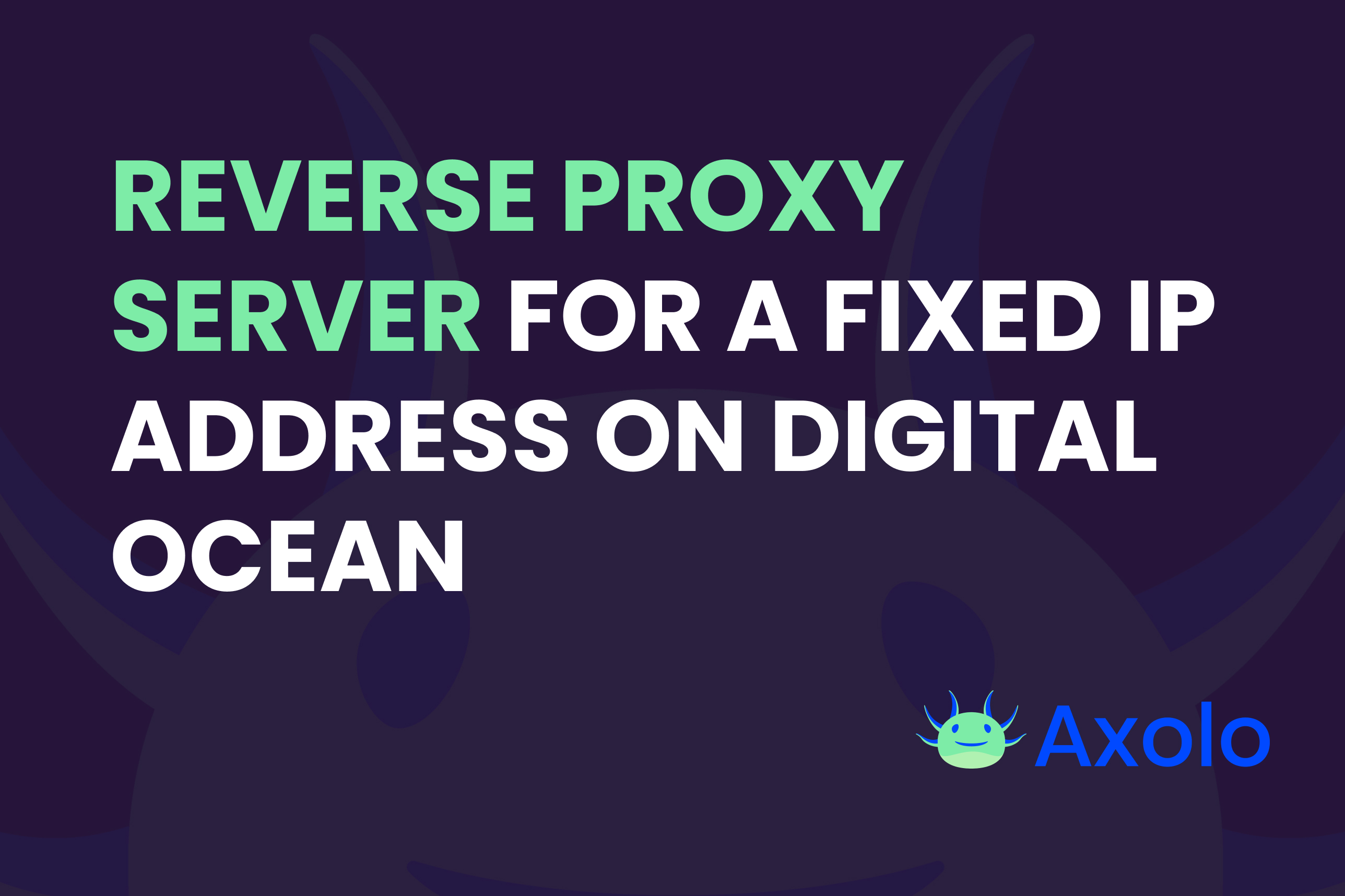 Setting Up A Reverse Proxy Server For Fixed Ip Address On Digital Ocean